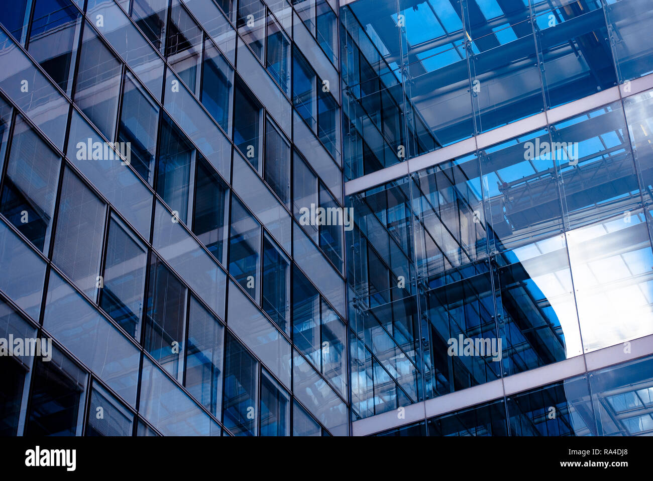 Business concept - detail of a corporate building in blue tones Stock ...