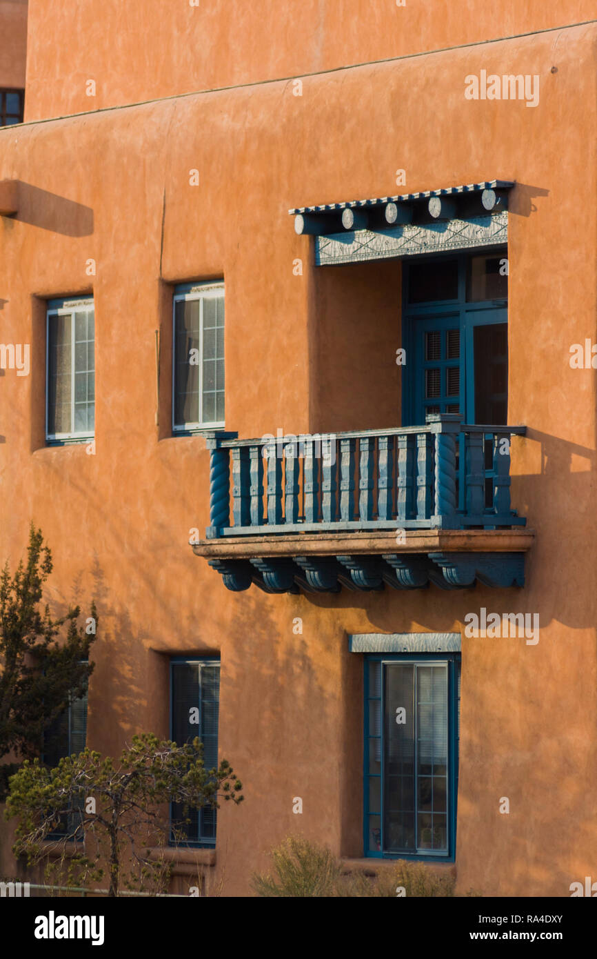 Colorful balcony on Spanish style home Stock Photo - Alamy