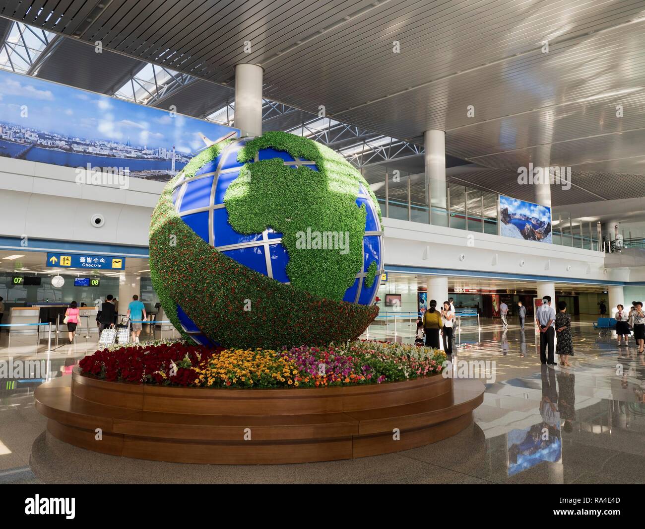 Departure hall, airport in Pyongyang, North Korea, Asia Stock Photo - Alamy