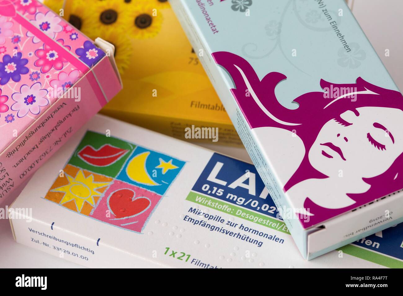 Birth control pill, contraceptive medications, tablet packs, Germany ...
