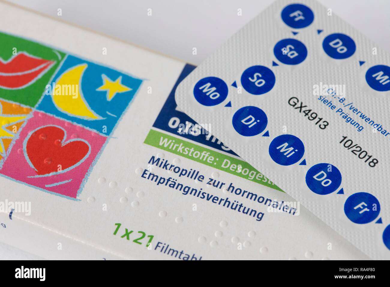 Birth control pill, contraceptive medications, tablet packs, Germany ...