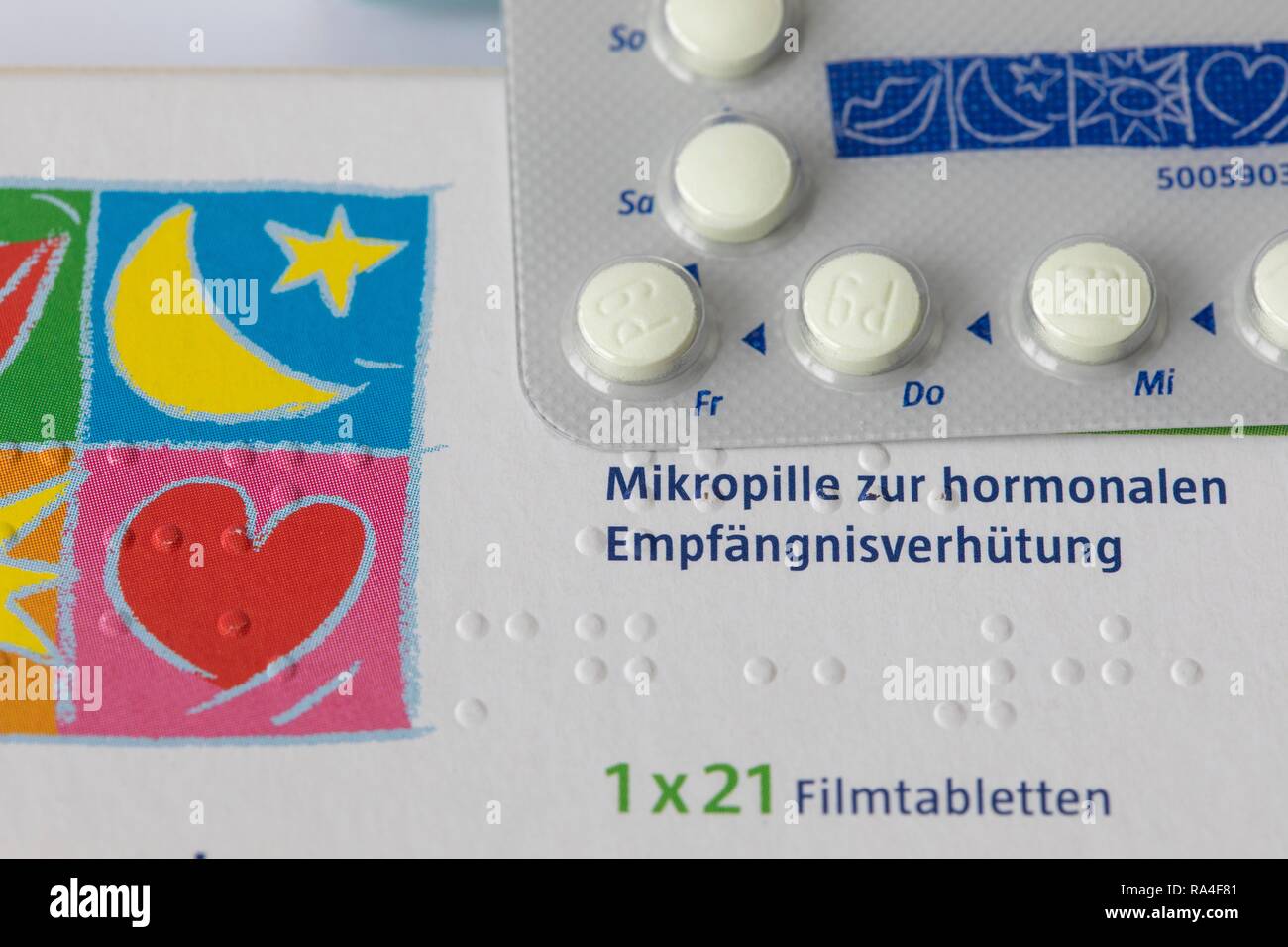 Birth control pill, contraceptive medications, tablet packs, Germany ...