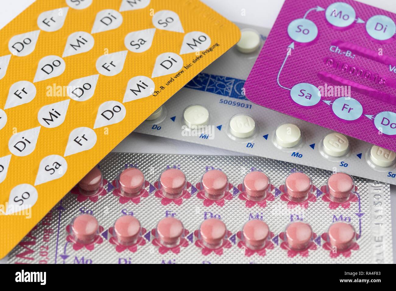 Birth control pill, contraceptive medications, tablet packs, Germany ...