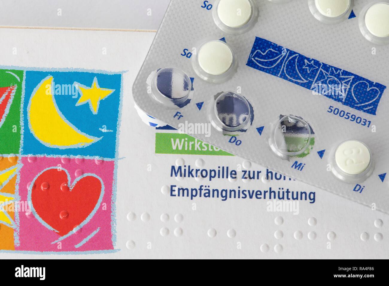 Birth control pill, contraceptive medications, tablet packs, Germany ...