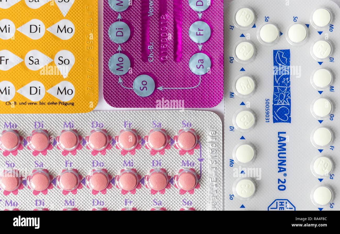 Birth control pill, contraceptive medications, tablet packs, Germany ...