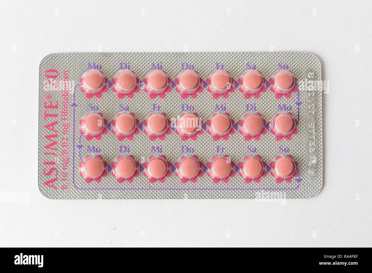 Birth control pill, contraceptive medications, tablet packs, Germany ...