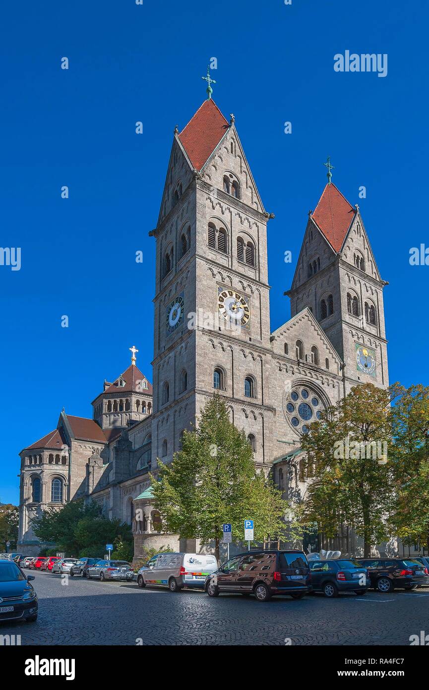 Parish Church St. Benno, Neo-Romanesque, Munich, Upper Bavaria, Bavaria ...