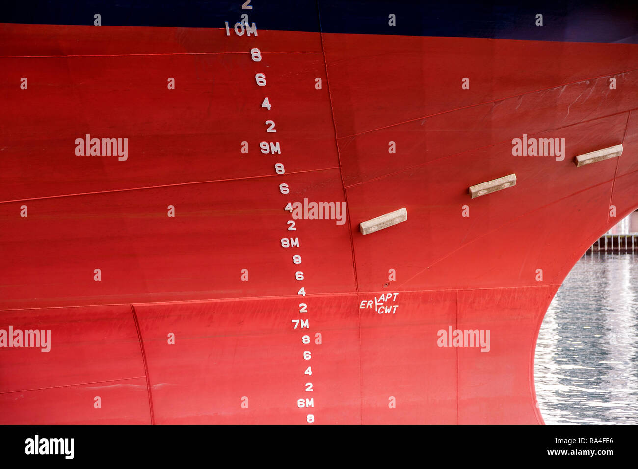 Detail from ship's side of newbuilding bulk carrier Star Java alongside ...