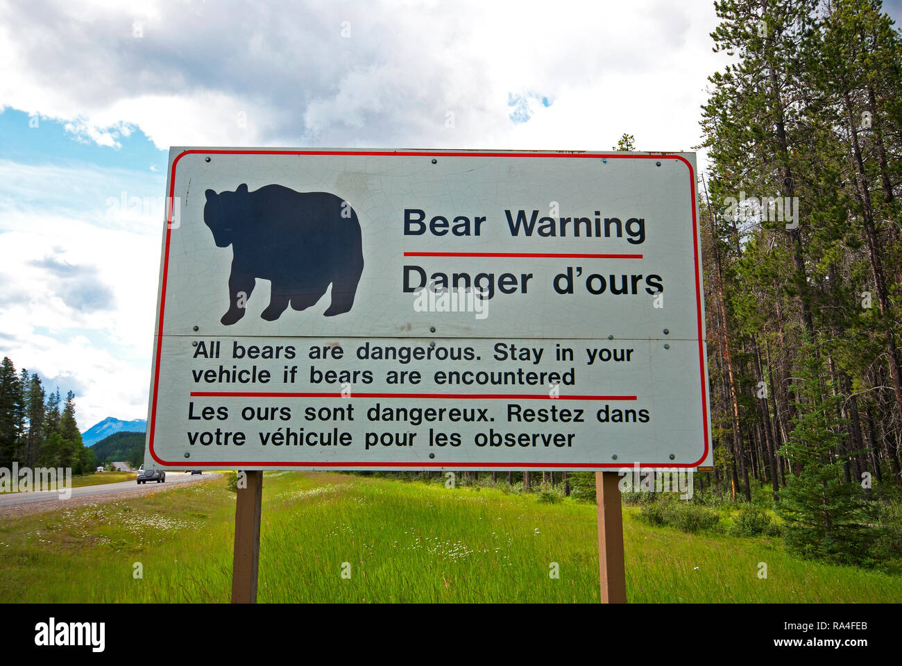 Bear warning sign, canada hi-res stock photography and images - Alamy