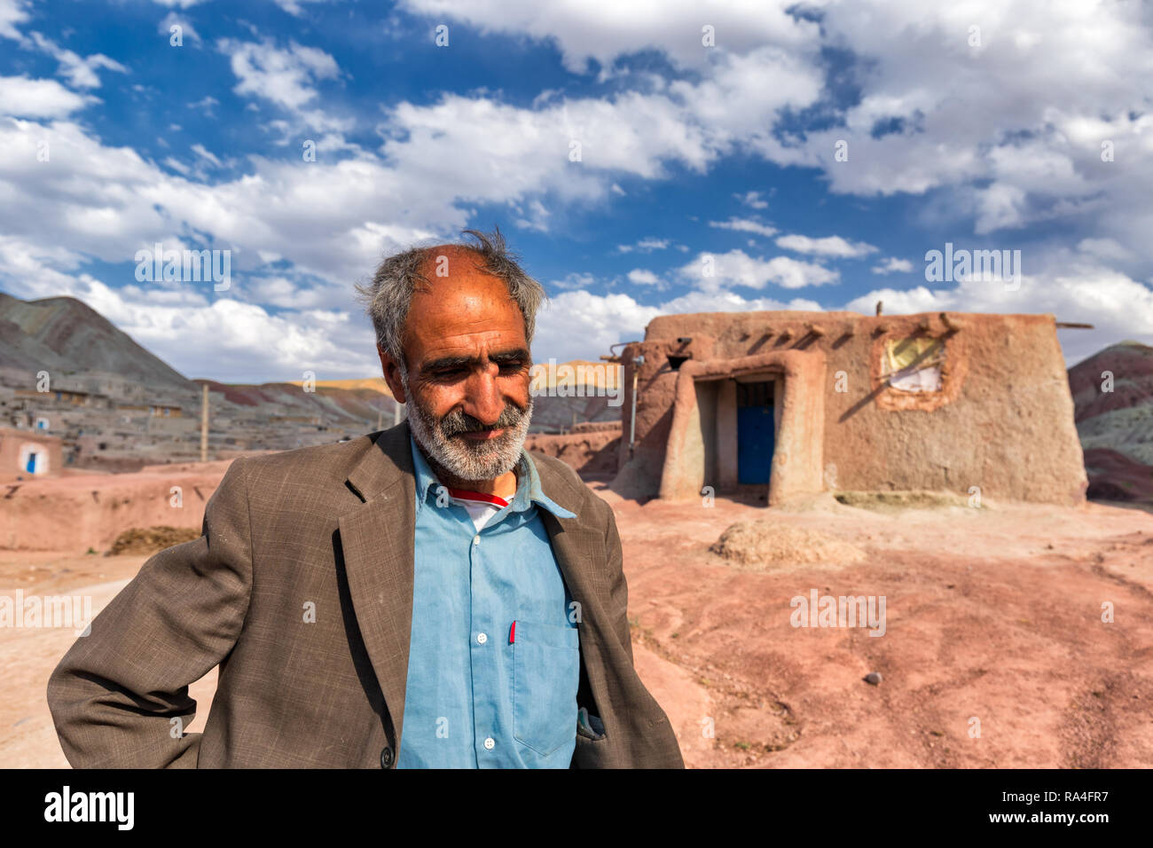 An old man rural portrait in a village located northwest Iran, Zanjan ...