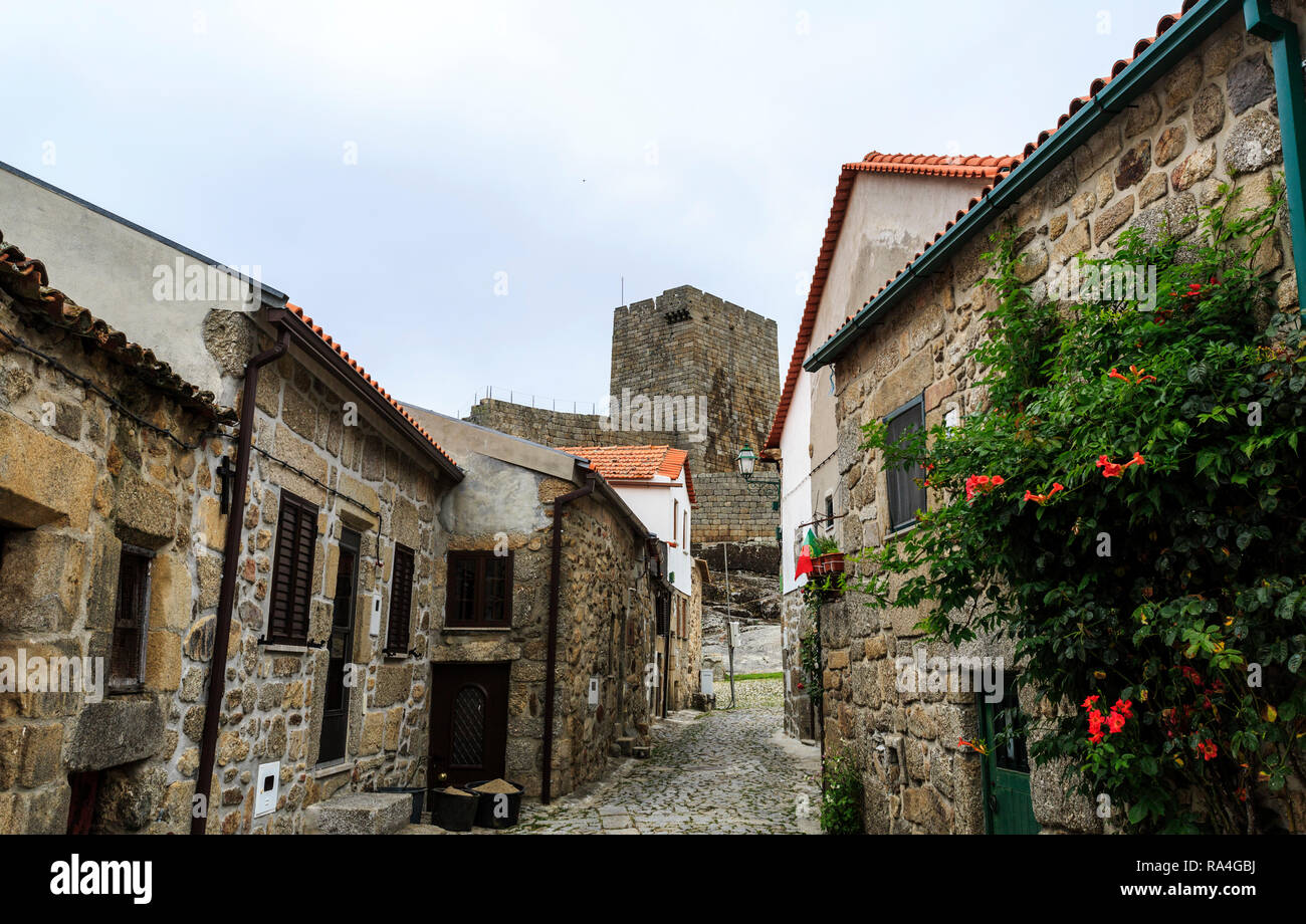 Panoramic view of the beautiful historic village of Linhares da Beira ...