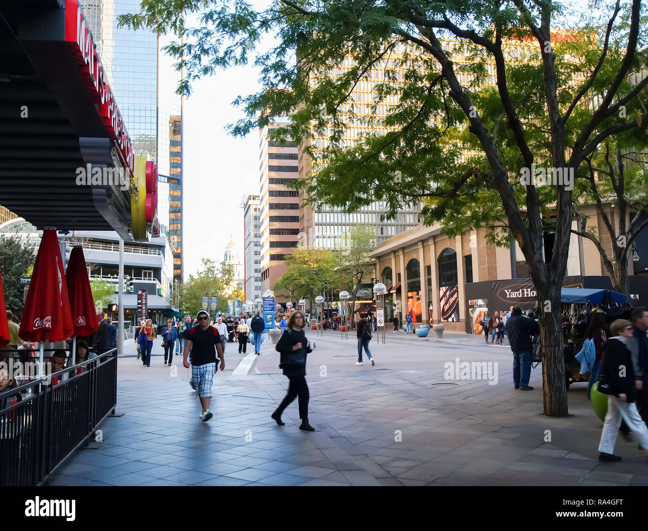 Denver, USA - October 12, 2010: Streets of Denver, Buildings and roads ...