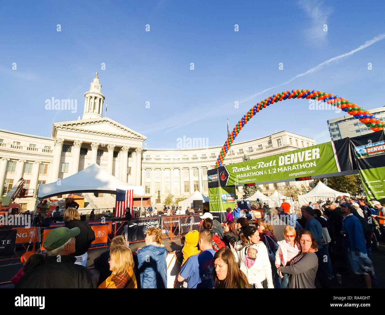 Denver, USA - October 12, 2010: Streets of Denver, Buildings and roads ...