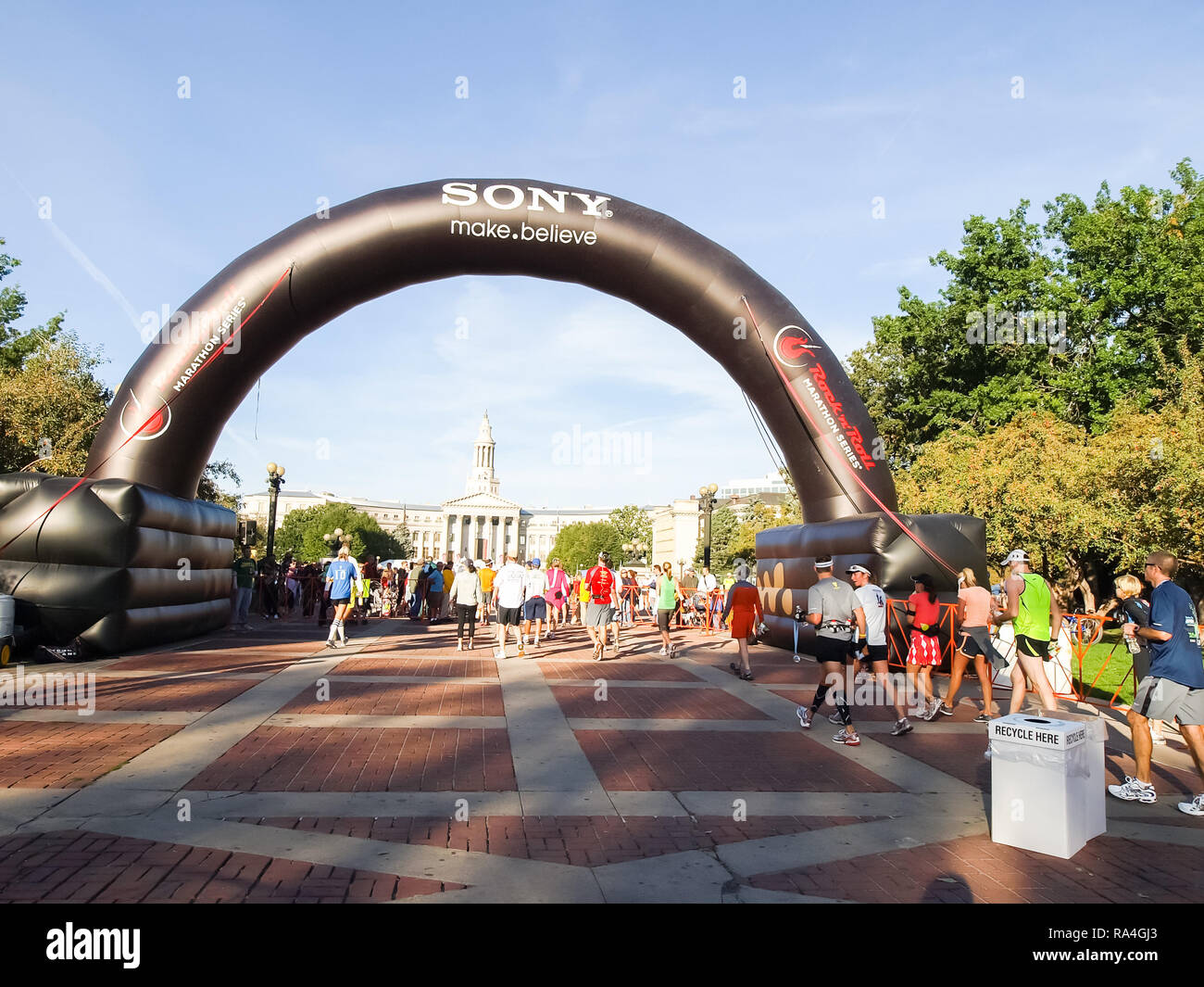 Denver, USA - October 12, 2010: Streets of Denver, Buildings and roads ...