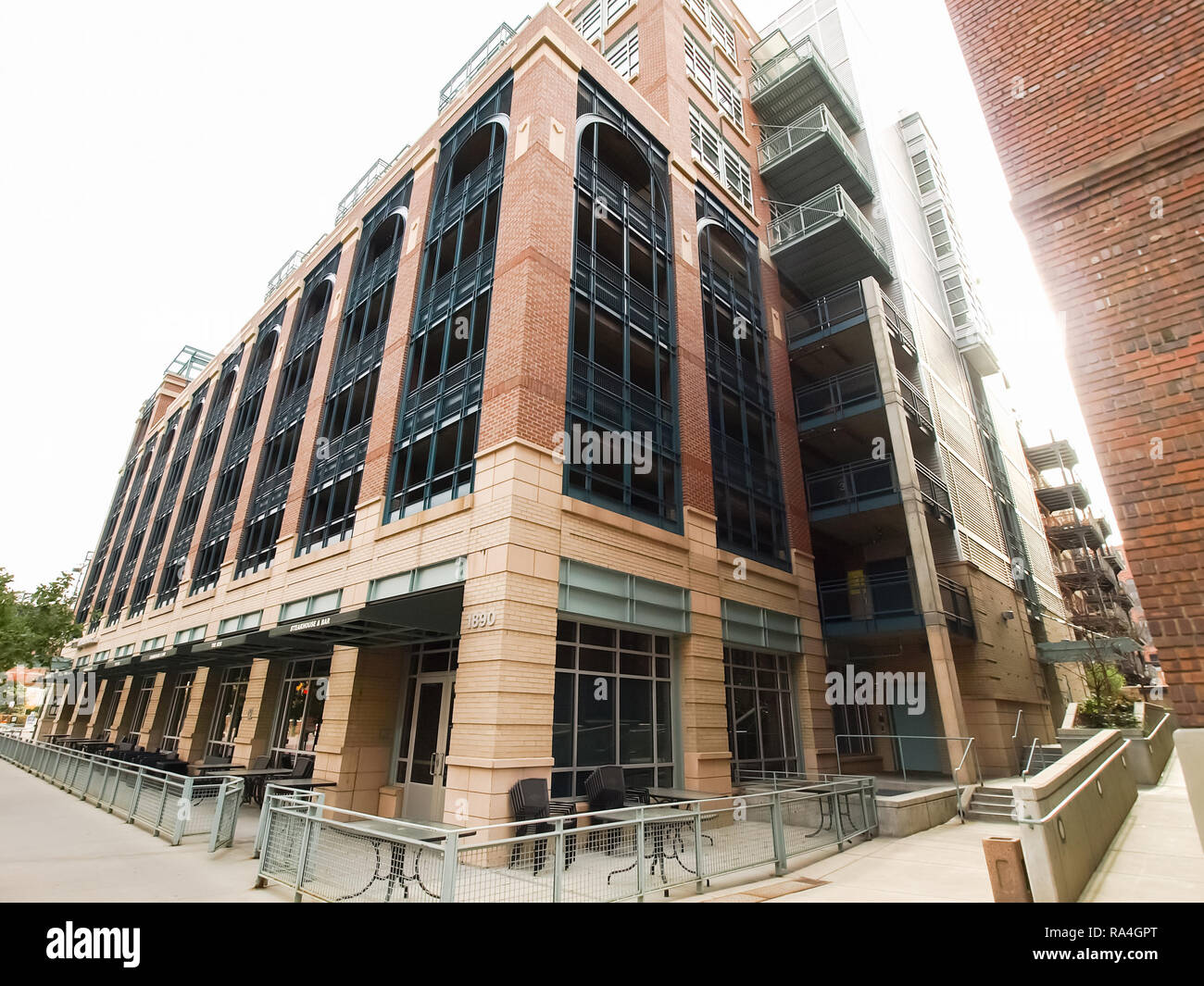 Denver, USA - October 12, 2010: Streets of Denver, Buildings and roads ...