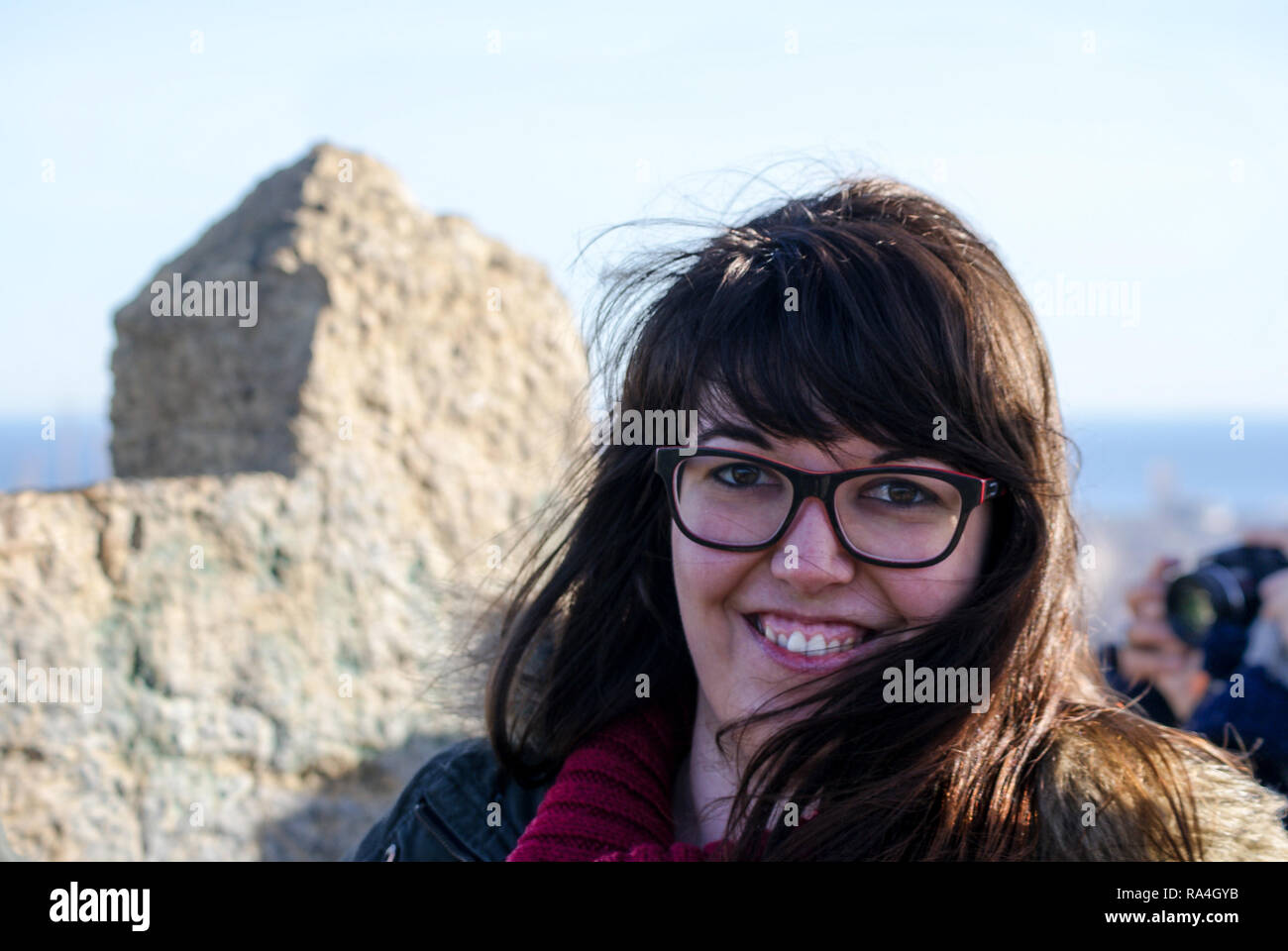 beautiful close-up of model with glasses Stock Photo - Alamy