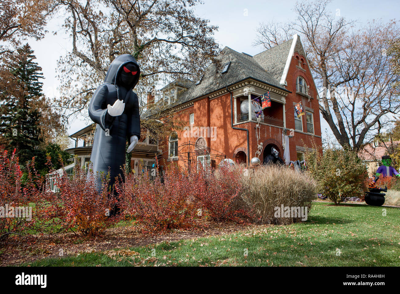Spooky character with red eyes Stock Photo - Alamy