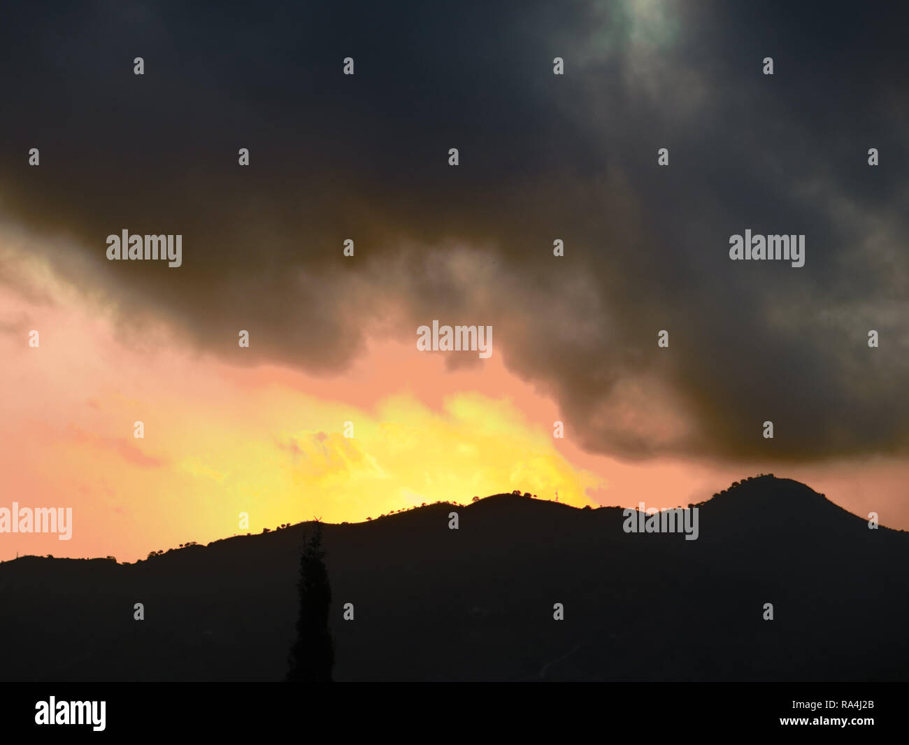 Thunder clouds over Guadalhorce Valley in Andalusia Stock Photo - Alamy