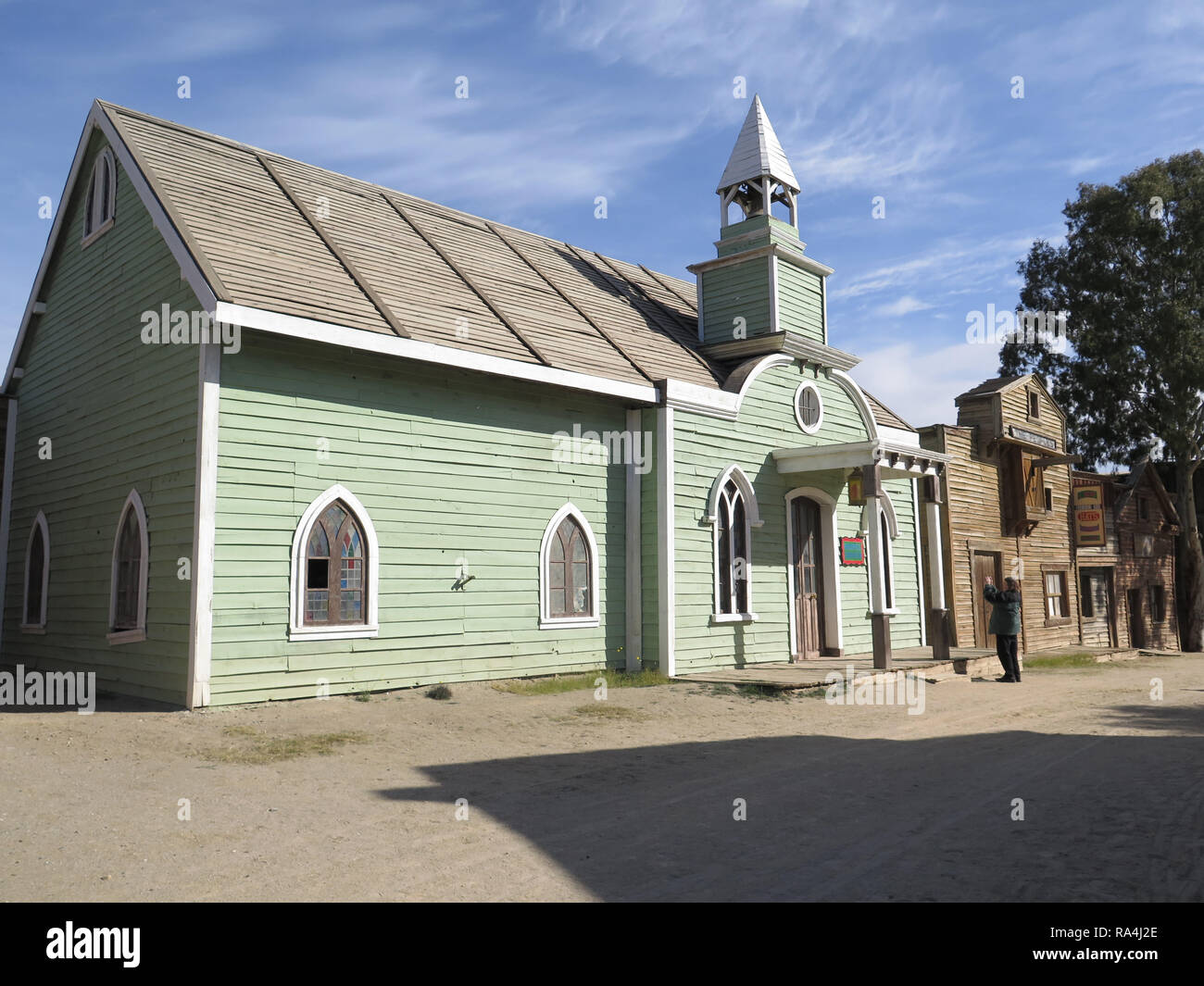 Fort Bravo, Spain - January 23rd 2016: Wooden Gospel Church building in ...