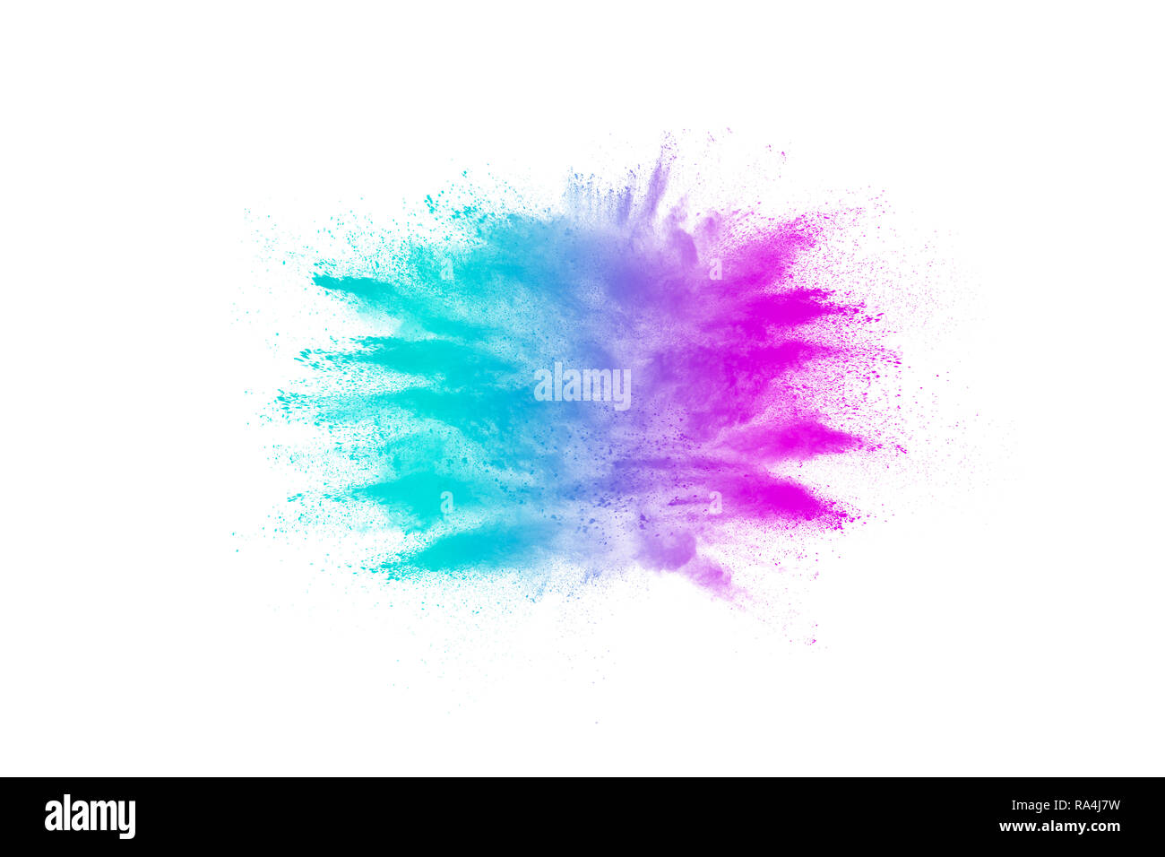 Multicolored powder explosion on white background. Colored cloud ...