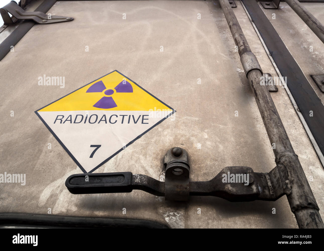 Radiation warning sign on the Hazardous materials transport label Class ...