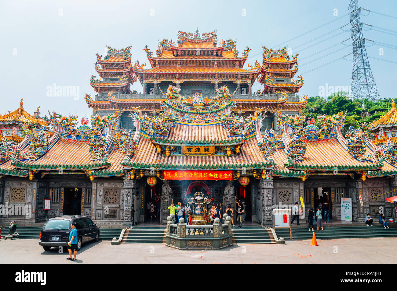 Taipei, Taiwan - April 29, 2018 : Guandu Temple, Chinese traditional ...