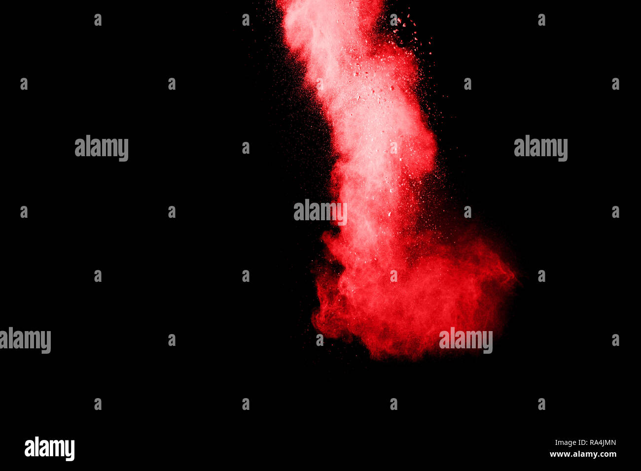 abstract red powder splattered on black background,Freeze motion of red ...