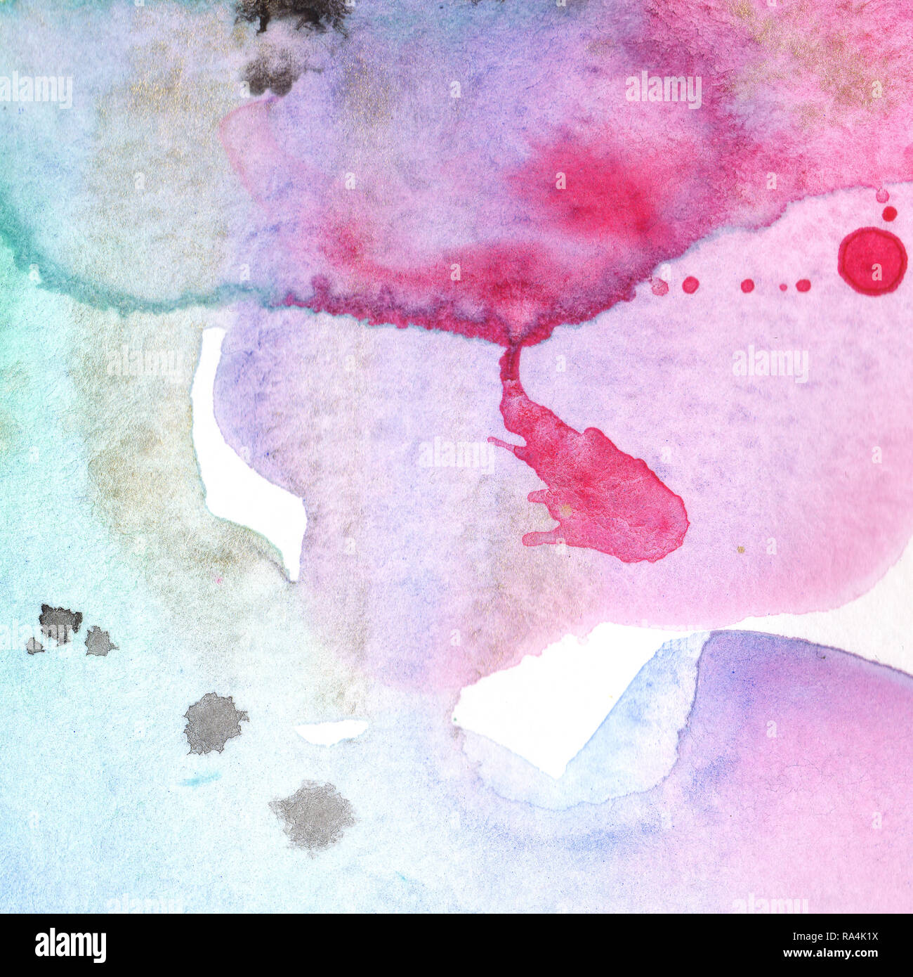 Abstract watercolor paper splash shapes isolated drawing. Illustration ...