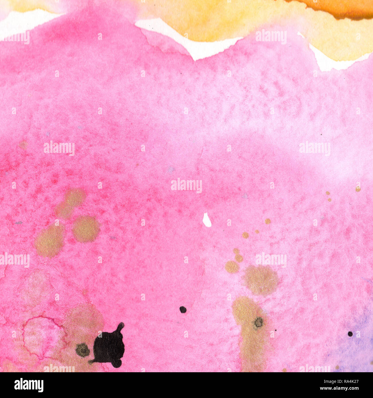 Abstract watercolor paper splash shapes isolated drawing. Illustration ...