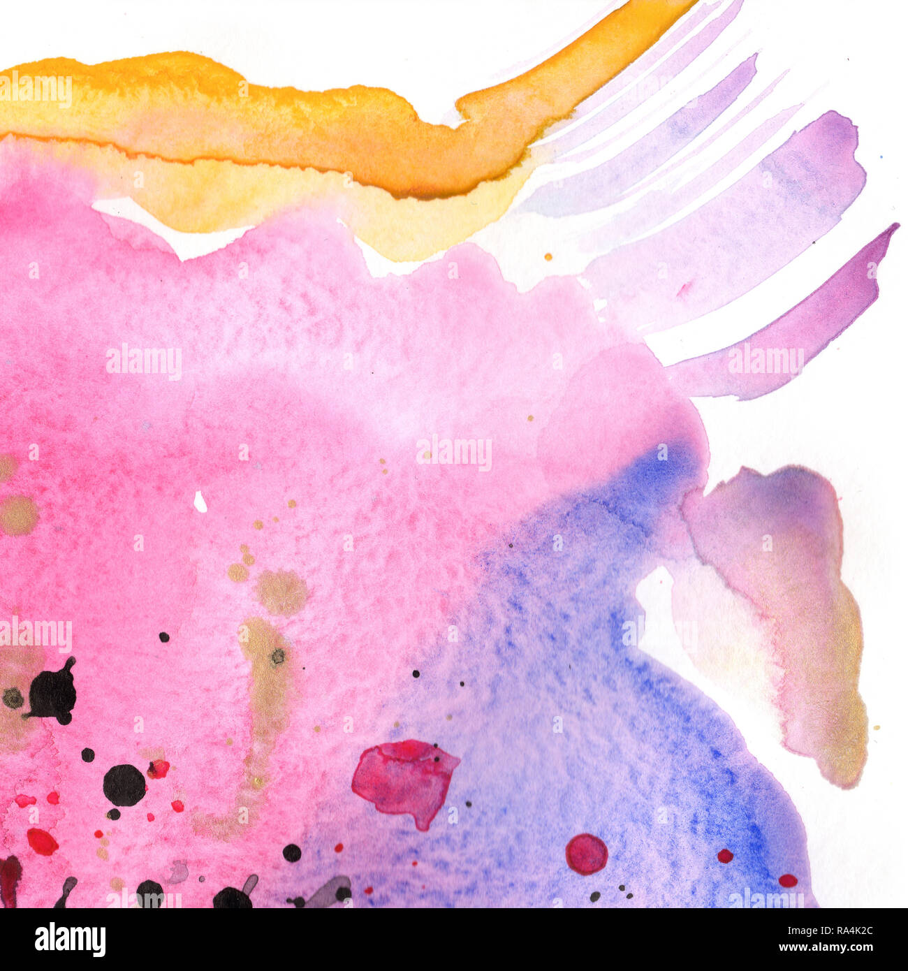 Abstract watercolor paper splash shapes isolated drawing. Illustration ...