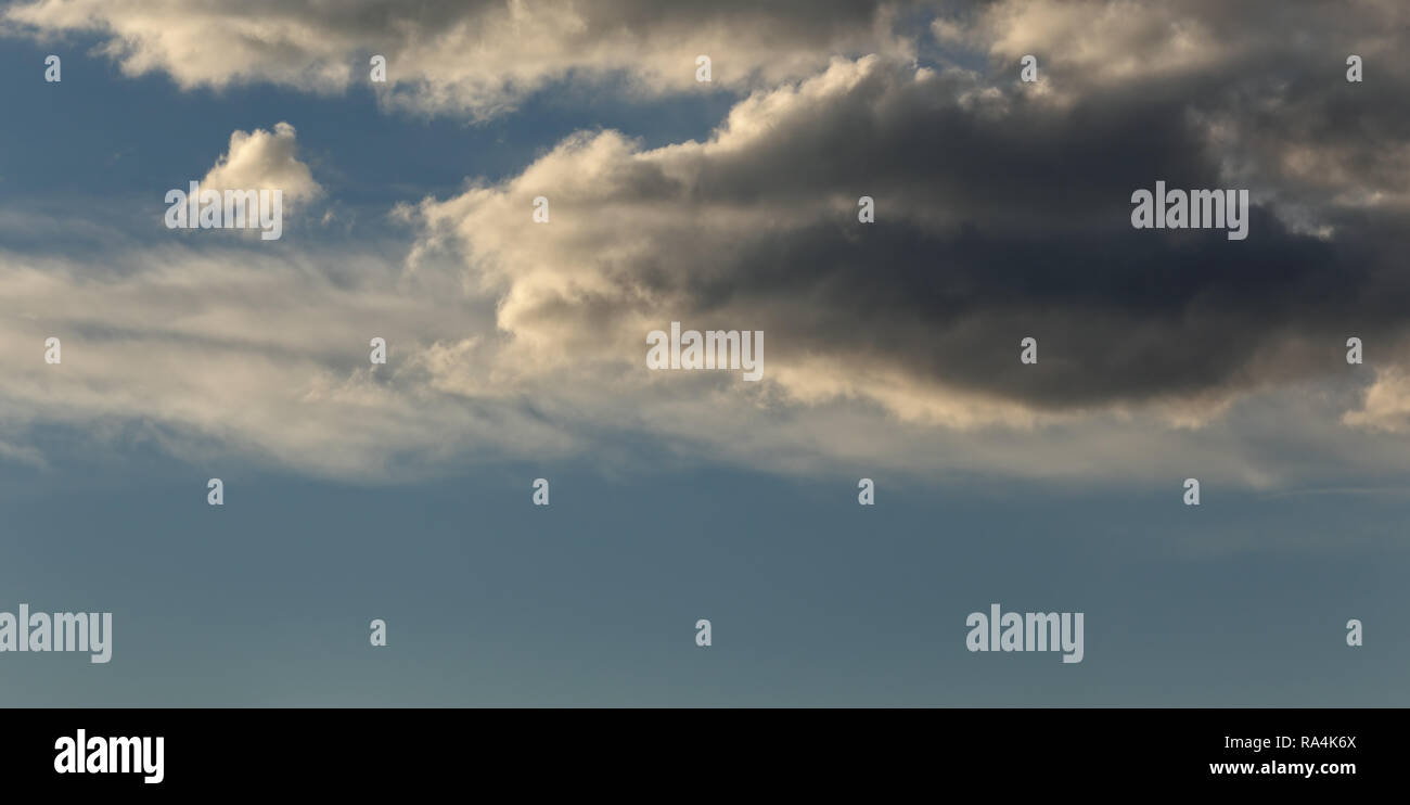 Panorama of a beautiful cloudscape at sunset or dusk Stock Photo - Alamy
