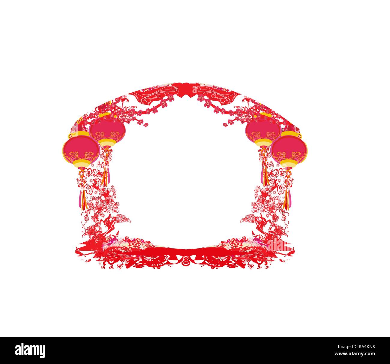 Chinese New Year with lanterns - frame Stock Vector Image & Art - Alamy
