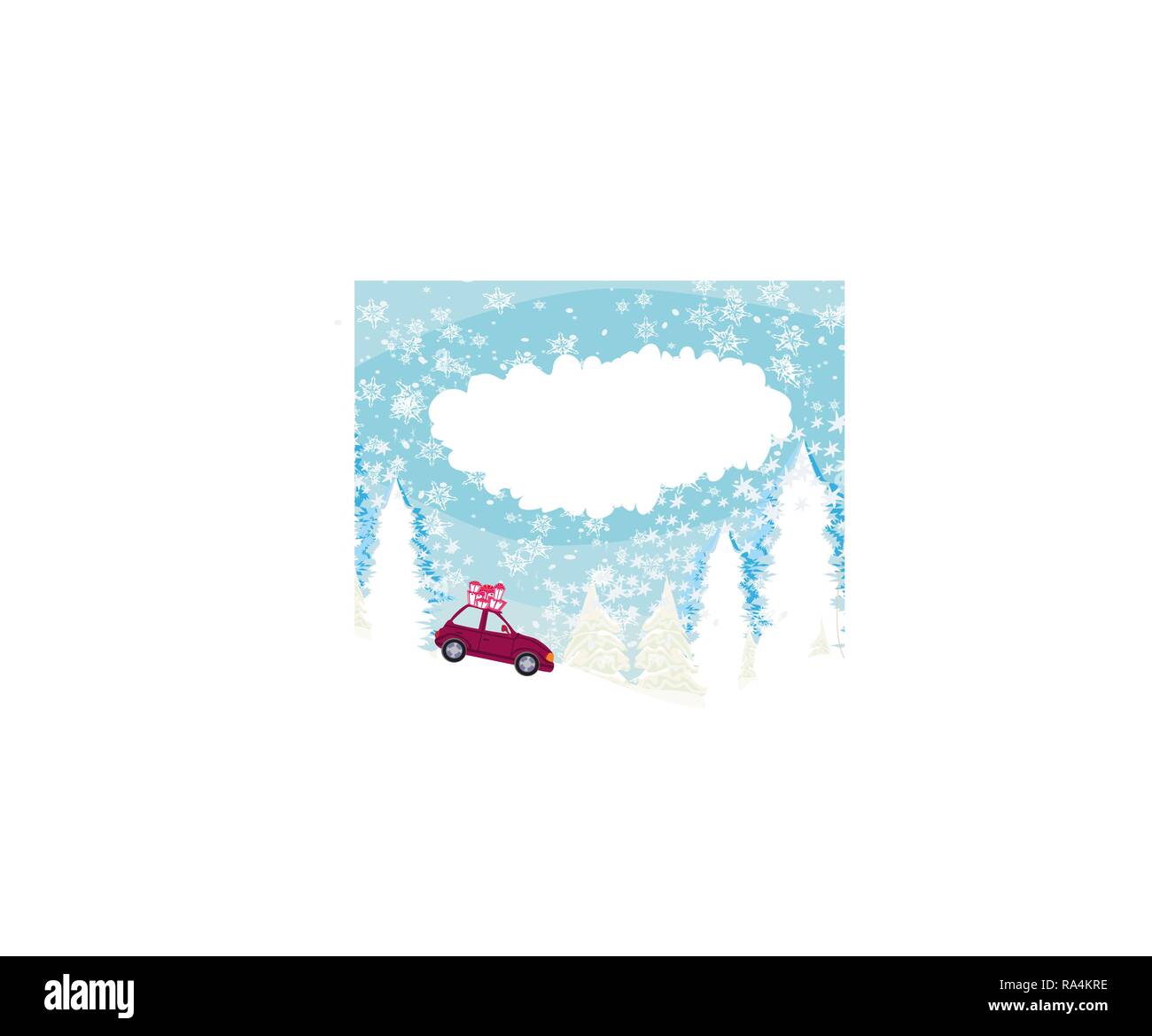 Car with christmas gift box Stock Vector Image & Art - Alamy