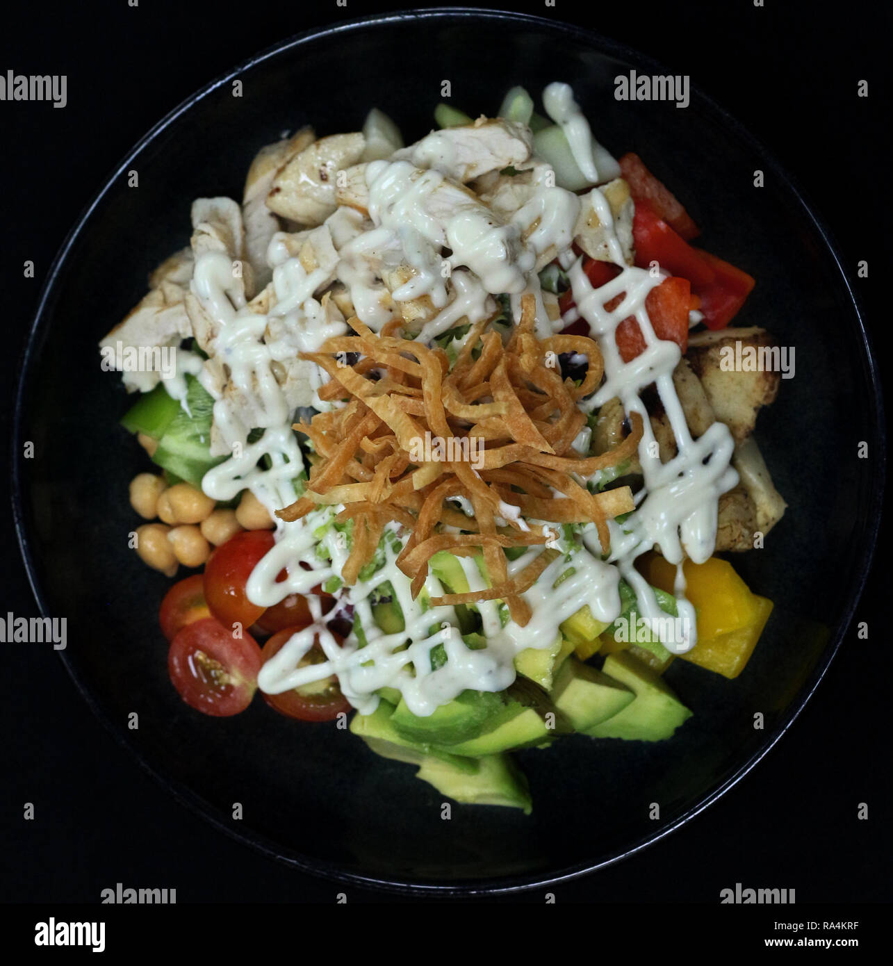 cobb salad with ranch dressing Stock Photo - Alamy
