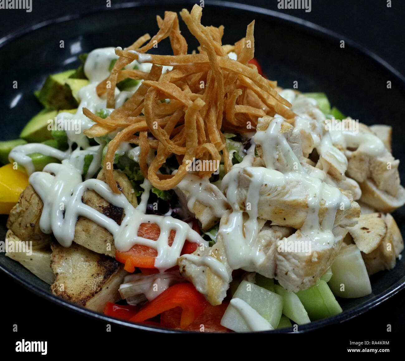 cobb salad with ranch dressing Stock Photo - Alamy
