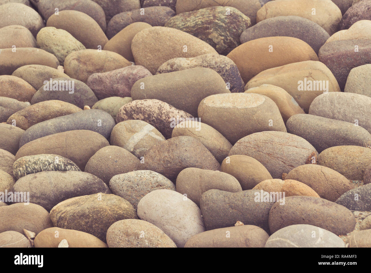 Photograph of a rounded river rocks background Stock Photo - Alamy