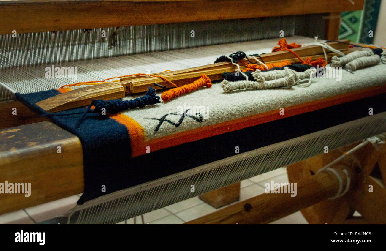 Oaxaca, Oaxaca / Mexico - 21/7/2018: Detail of traditional loom in ...