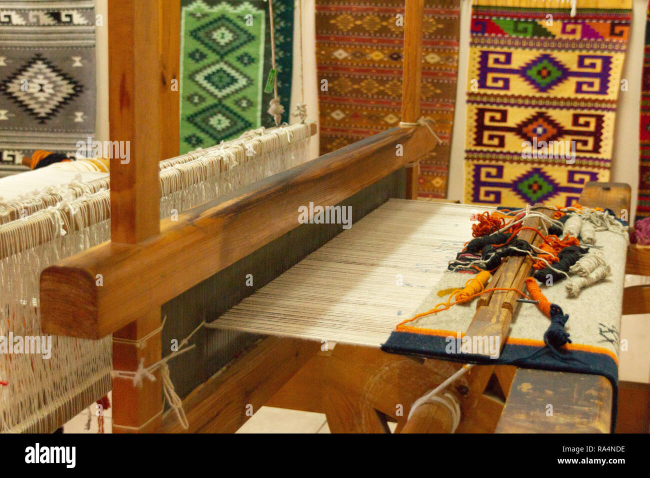 Oaxaca, Oaxaca / Mexico - 21/7/2018: Detail of traditional loom in ...