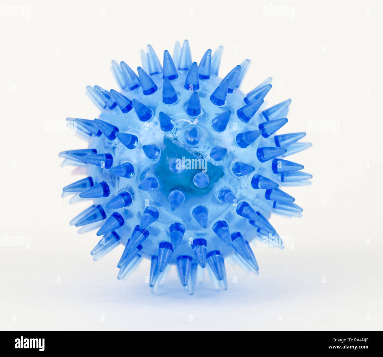 Blue spiked rubber ball isolated against a white background Stock Photo ...