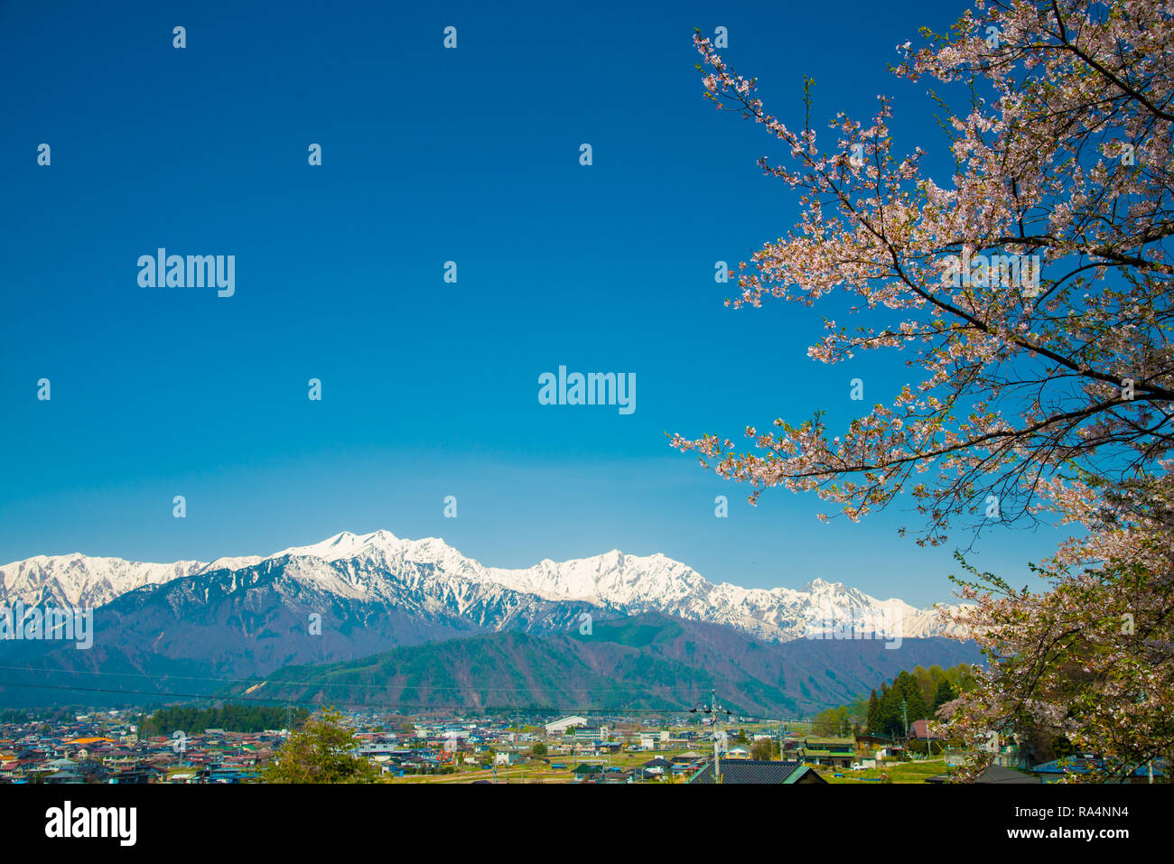 Japan Alps from Nagano side in Japan. Japan Alps is located between ...