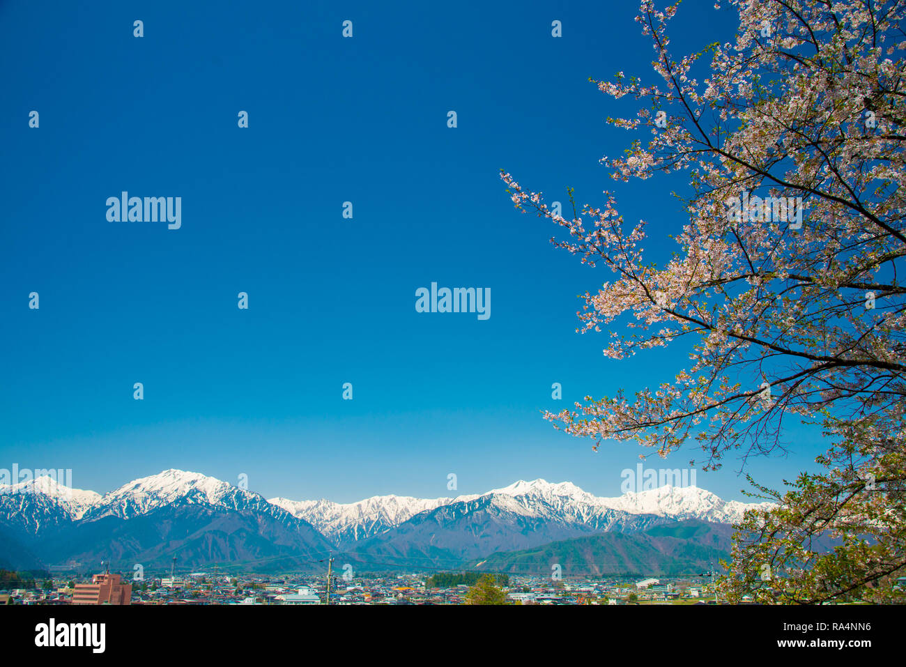 Japan Alps from Nagano side in Japan. Japan Alps is located between ...