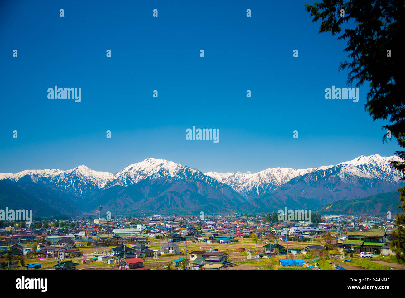 Japan Alps from Nagano side in Japan. Japan Alps is located between ...