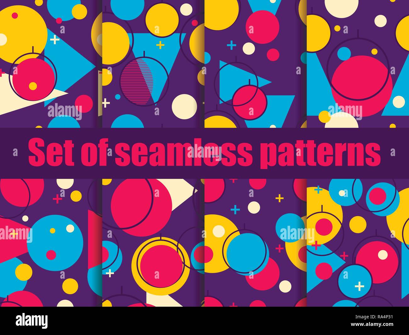 Christmas balls seamless pattern set. Backgrounds in the style of the ...