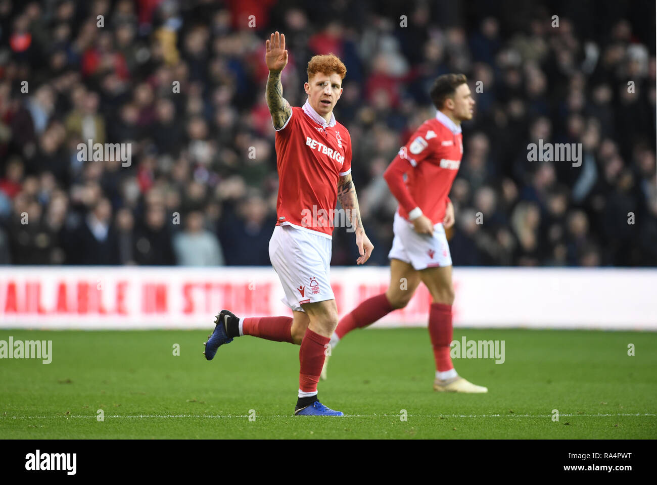 Nottingham Forest's Jack Colback celebrates scoring the opening goal ...