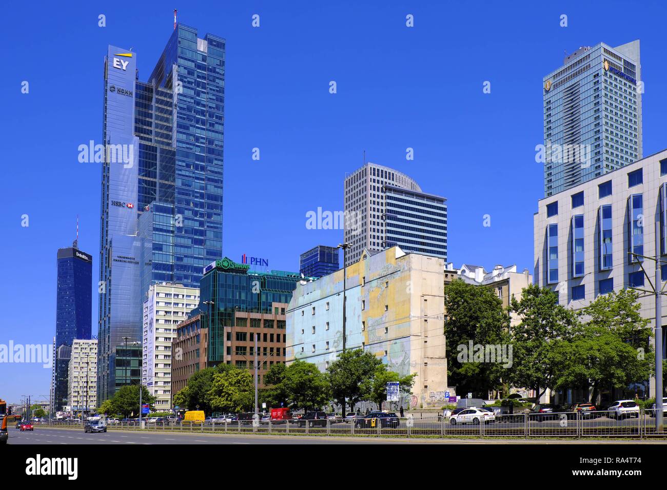 Warsaw, Masovia / Poland - 2018/06/08: Panoramic view of city center ...