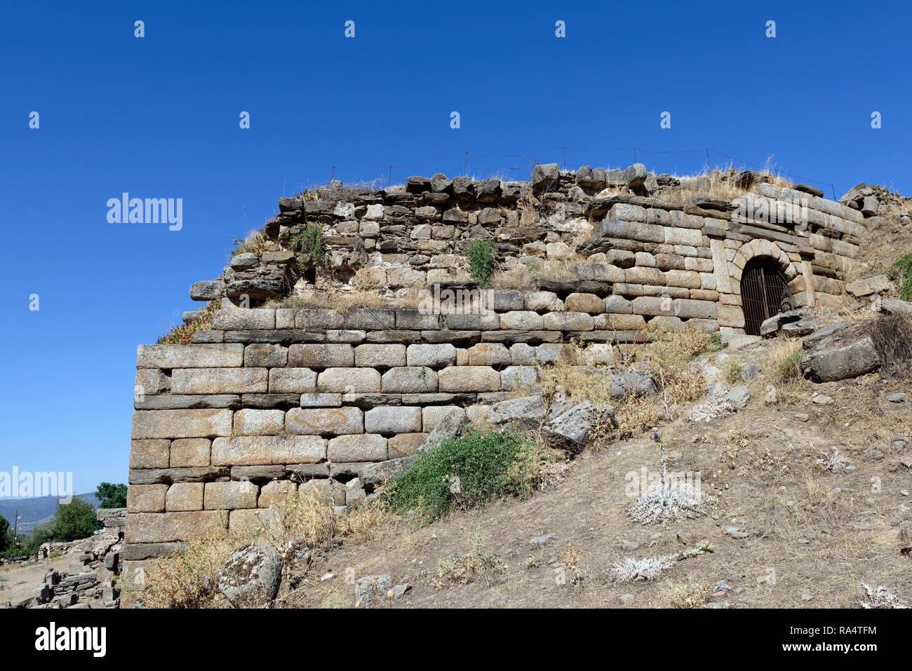 The bossed ashlar retaining wall of the Hellenistic Theatre at Alabanda ...