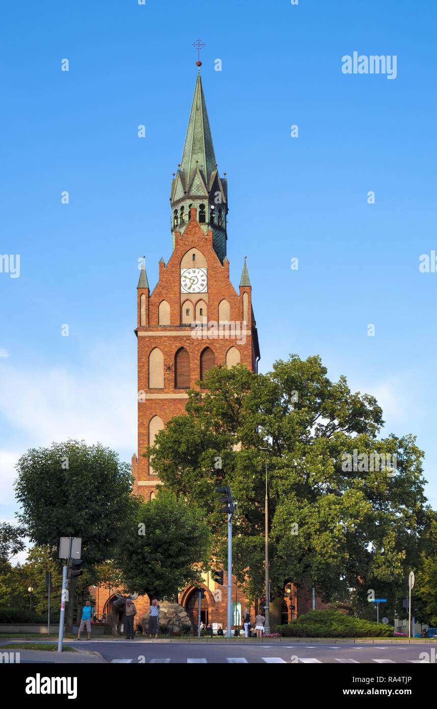 Elk, Masuria region / Poland - 2018/08/15: Historic Neo-gothic Prussian ...