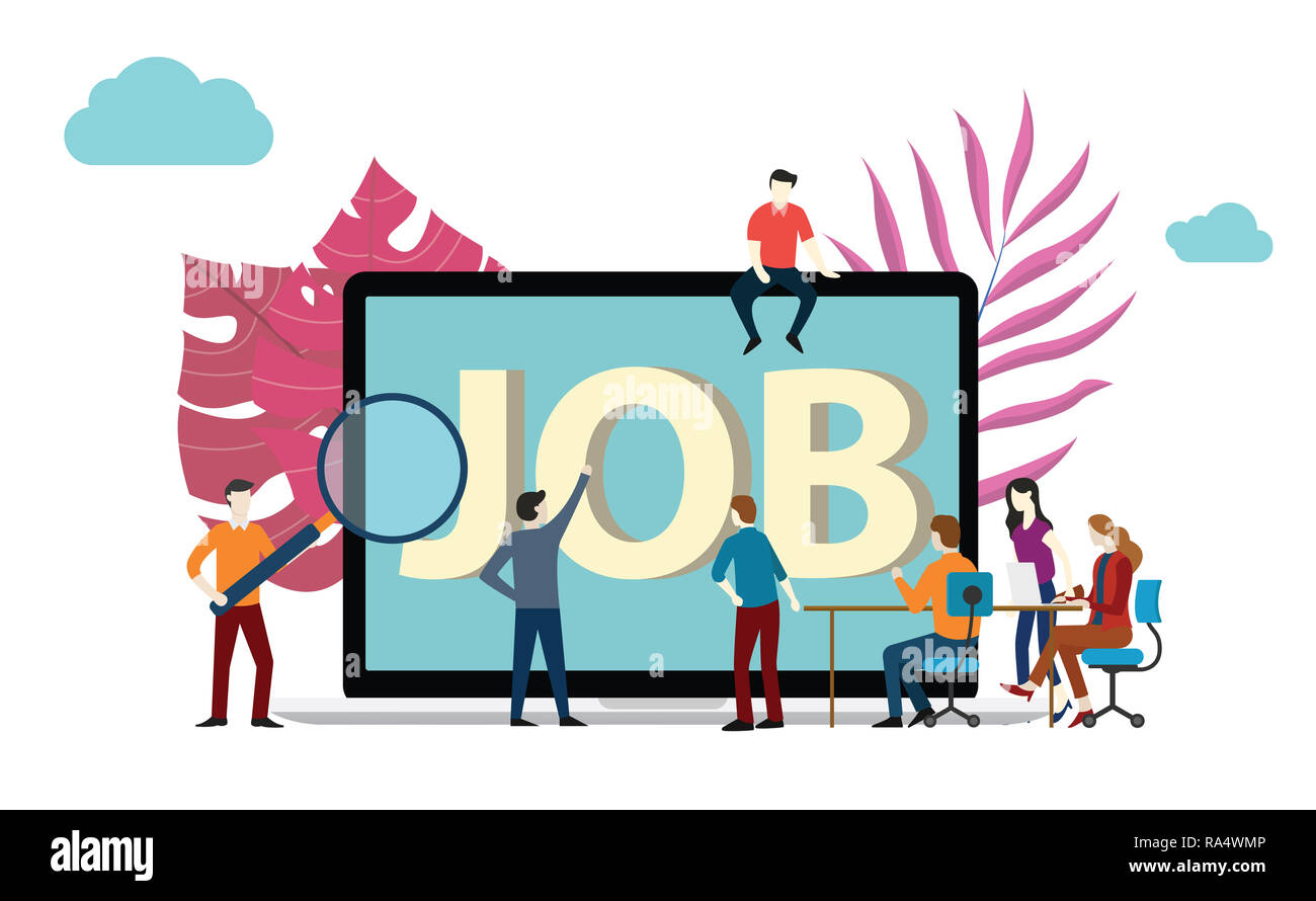 job search or recruitment with people of team searching using ...