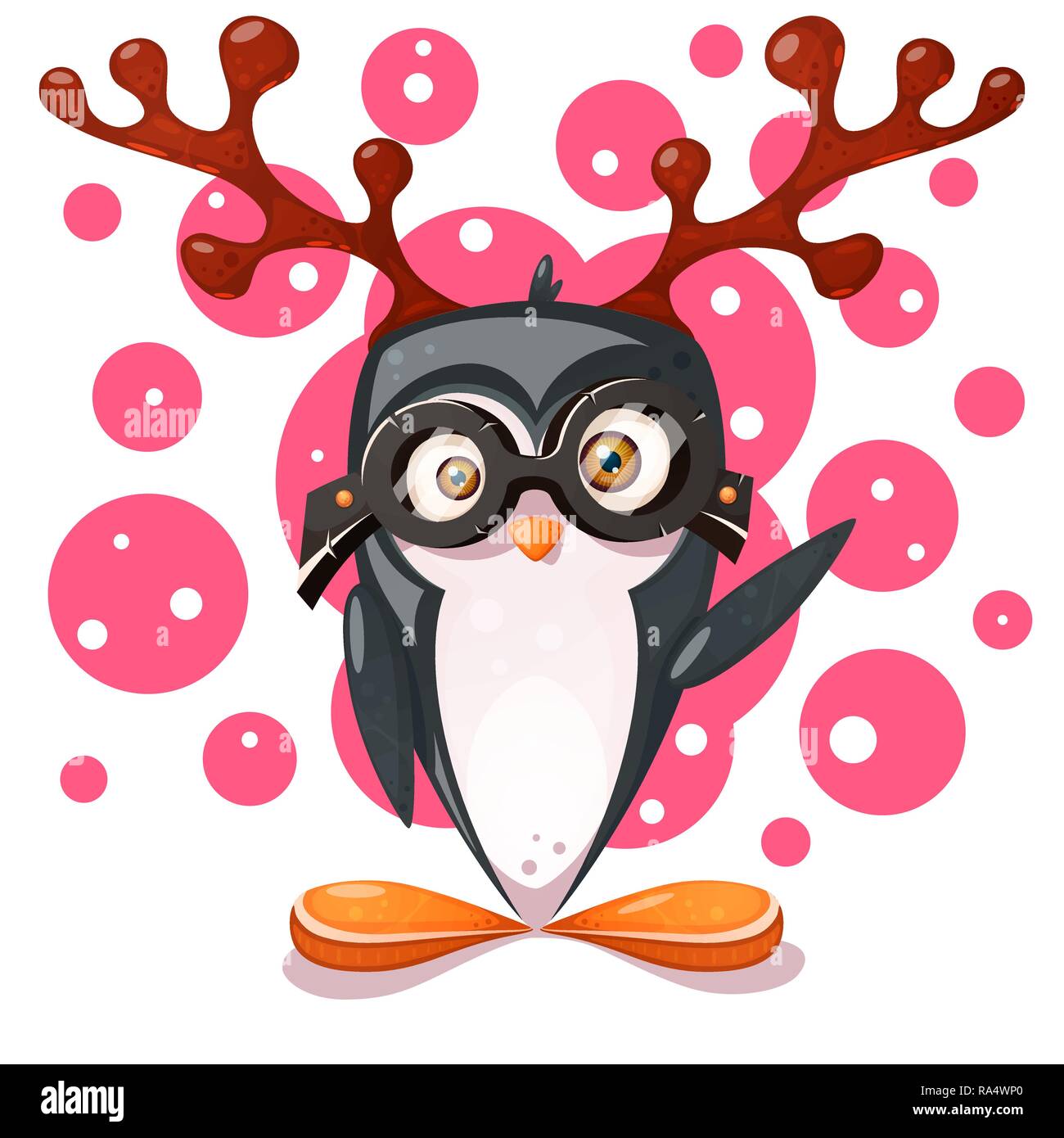 Penguin, deer - cartoon funny characters Stock Vector Image & Art - Alamy