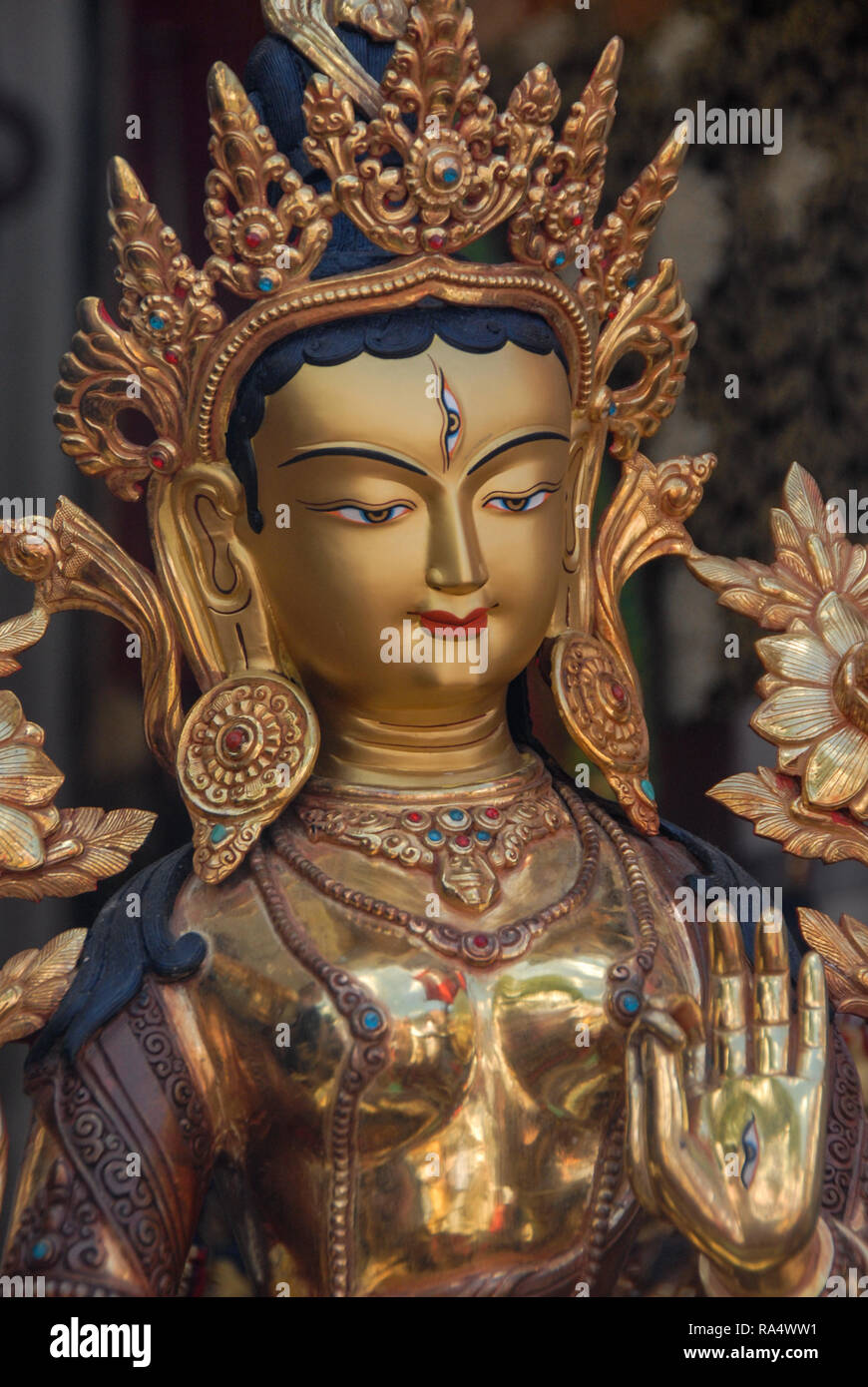White Tara Buddha Statue Stock Photo - Alamy